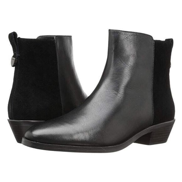 Coach | Shoes | Coach Carmen Black Leather Suede Ankle Booties Size 8 ...